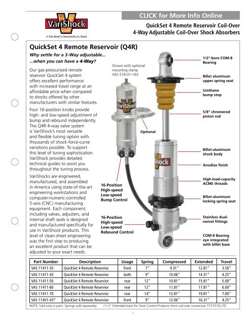 Data Sheet - Chris Alston's Chassisworks
