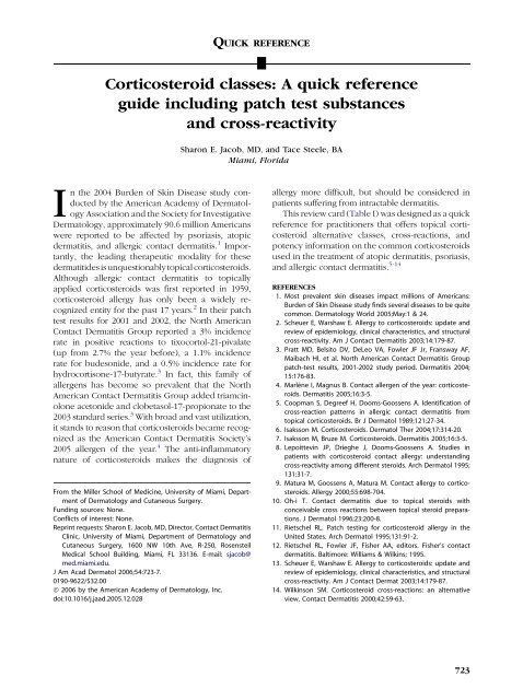 Corticosteroid classes: A quick reference guide ... - MD Consult