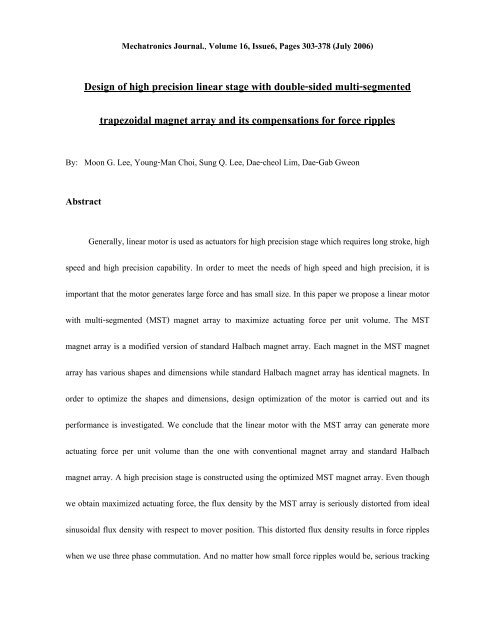 Design of high precision linear stage with double-sided multi ...