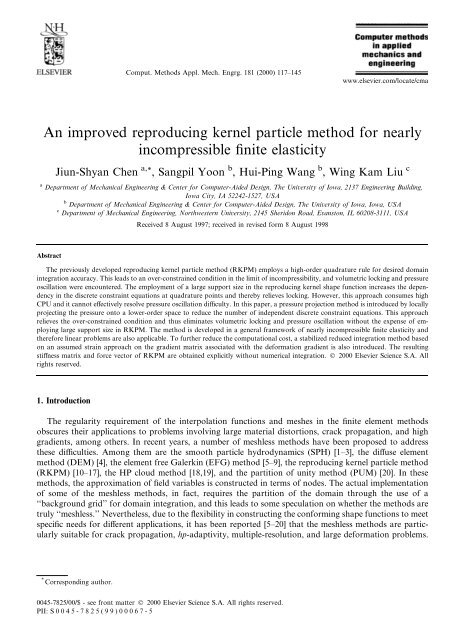 An Improved Reproducing Kernel Particle Method For Nearly