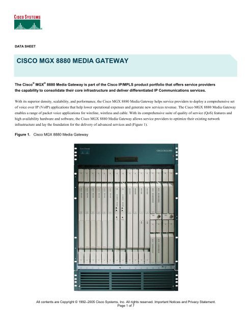 CISCO MGX 8880 MEDIA GATEWAY - SINA Trading Co.