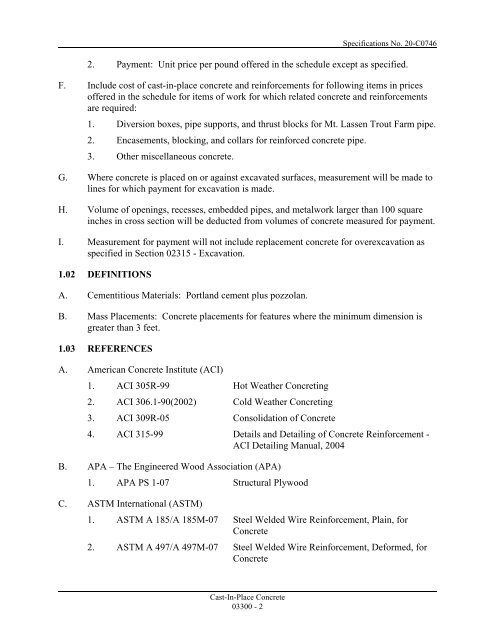 Specifications No. 20-C07