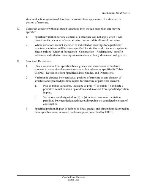 Specifications No. 20-C07