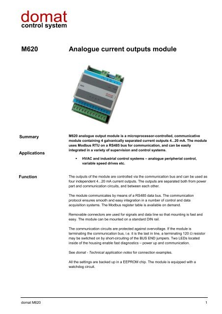 M620 Analogue current outputs module