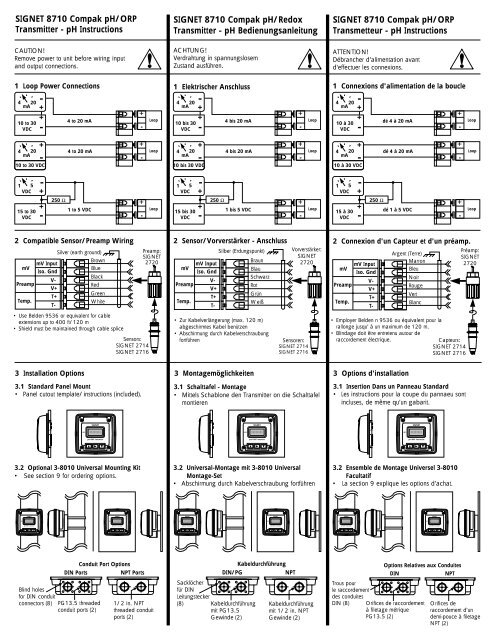 SIGNET 8710 Compak pH/ORP Transmitter - Georg Fischer Signet ...