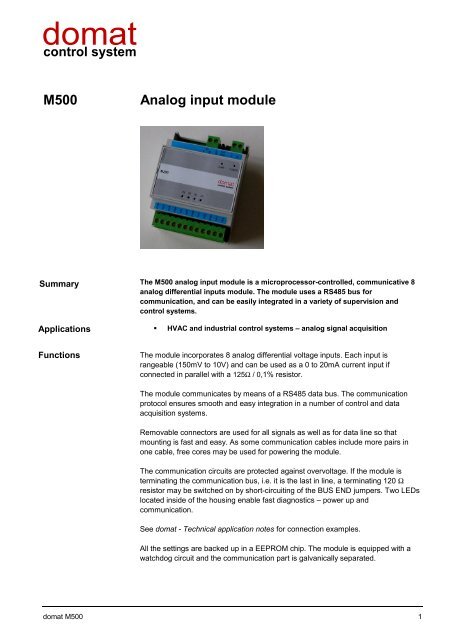 M500 Analog input module