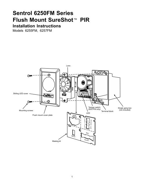 Sentrol 6250FM Series Flush Mount SureShot PIR - Interlogix