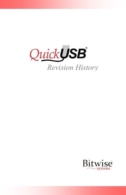 QuickUSB Revision History - Bitwise Systems