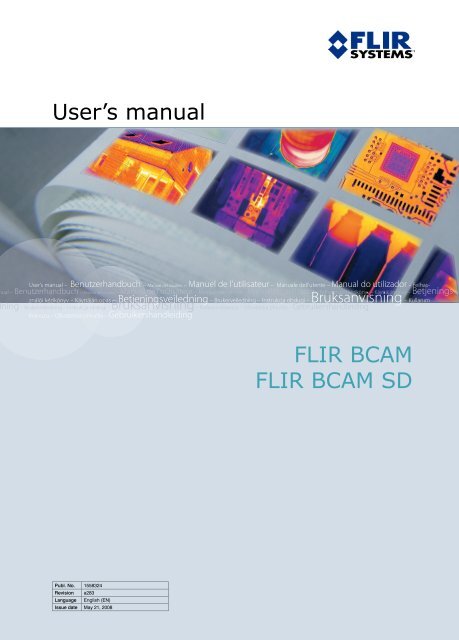 User's manual FLIR BCAM FLIR BCAM SD - Alpine Components