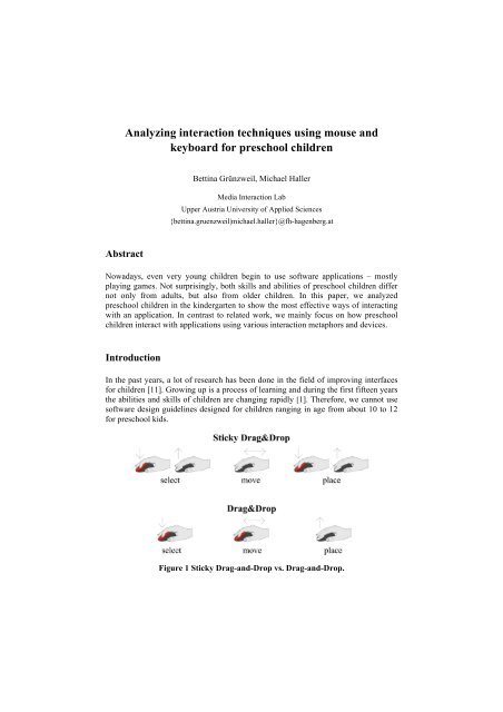 Analyzing interaction techniques using mouse and keyboard for ...