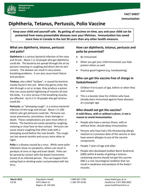 Diphtheria, Tetanus, Pertussis, Polio Vaccine