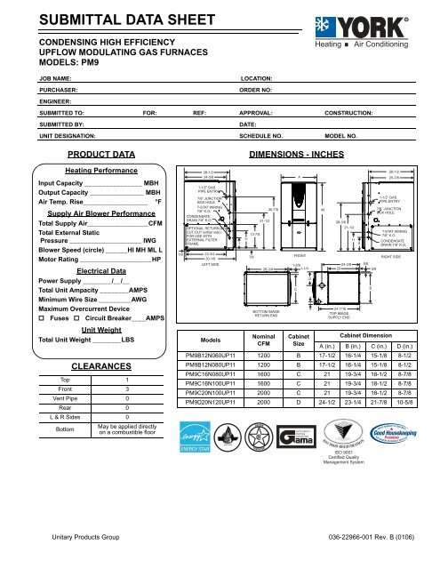 SUBMITTAL DATA SHEET
