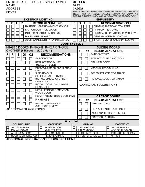 Residential Security Survey - Isle of Palms