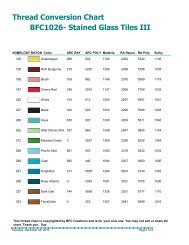 Floriani/Isacord thread conversion chart - Ace Sewing Center