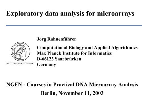Exploratory data analysis for microarrays - Bioconductor