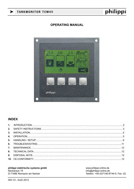 INDEX OPERATING MANUAL - Philippi