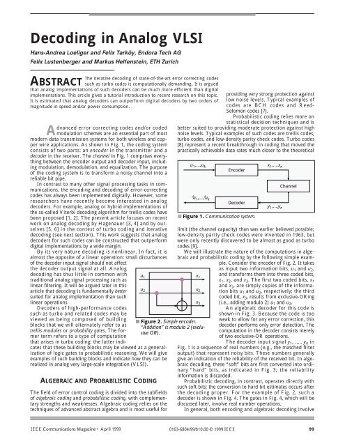 Decoding in Analog VLSI - IMA