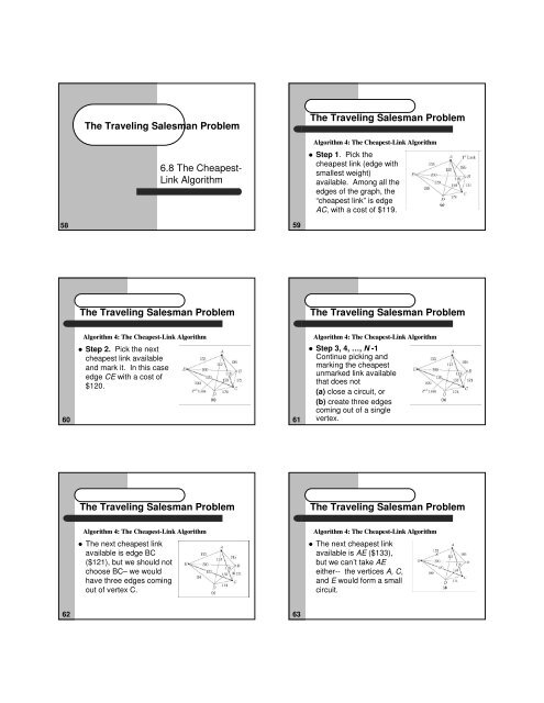 The Traveling Salesman Problem 6.8 The Cheapest- Link Algorithm ...