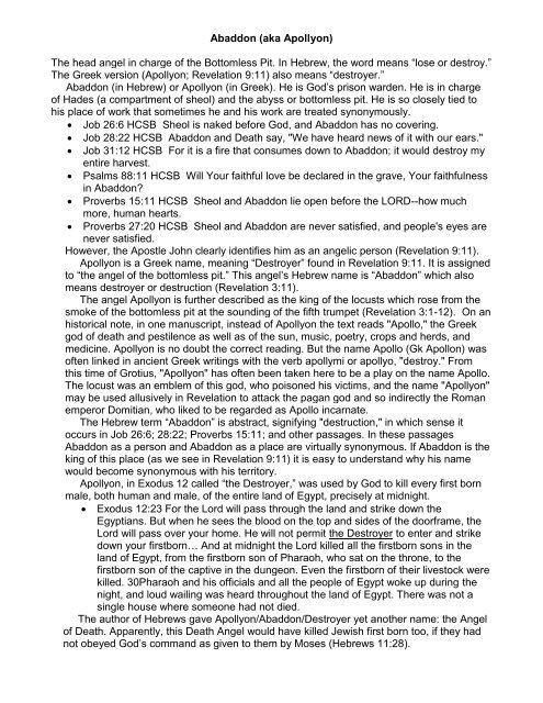 Apollyon The Destroyer Angel Of The Abyss