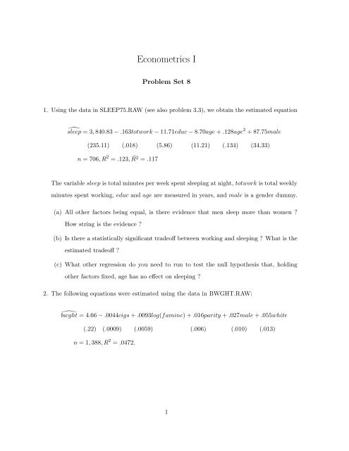 Econometrics I