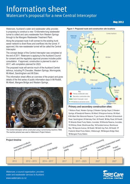 Information sheet - Watercare