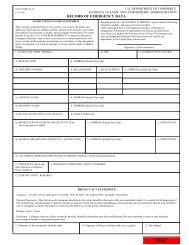 DD Form 93, Record of Emergency Data, August 1998