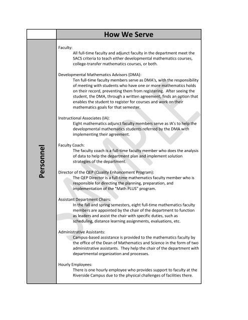 How We Serve Faculty: All