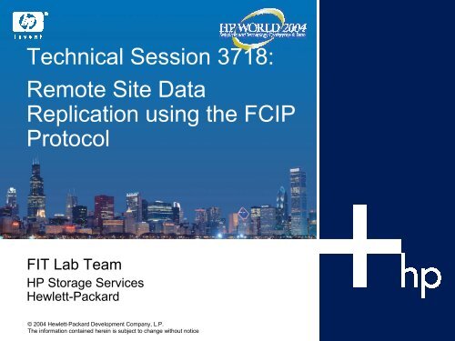 Remote Site Data Replication using the FCIP Protocol - OpenMPE