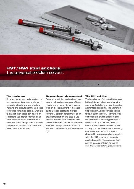 HST / HSA stud anchors. T