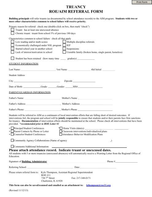 AIM referral form revised - ROE #11