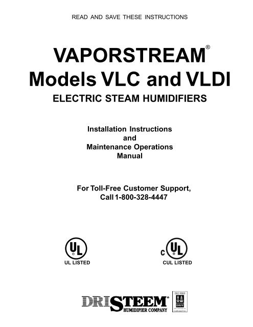 VAPORSTREAM Models VLC and VLDI - DRI-STEEM