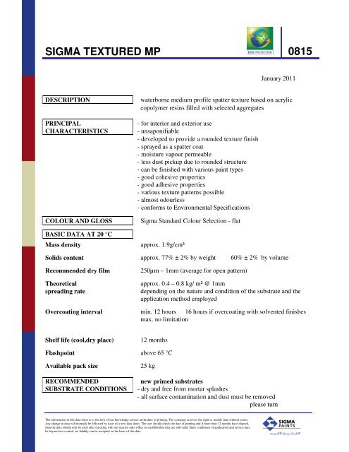 SIGMA TEXTURED MP 0815 - SIGMA PAINTS