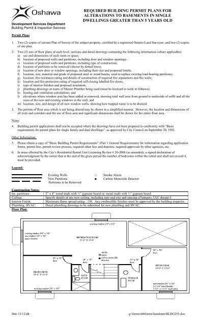REQUIRED BUILDING PERMIT PLANS FOR ... - City of Oshawa
