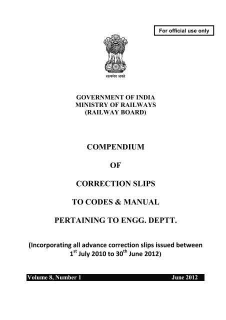 COMPENDIUM OF CORRECTION SLIPS TO CODES & MANUAL ...