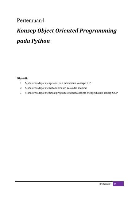 Pertemuan4 Konsep Object Oriented Programming pada Python - iLab Pertemuan4 Konsep Object Oriented Programming pada Python - iLab
