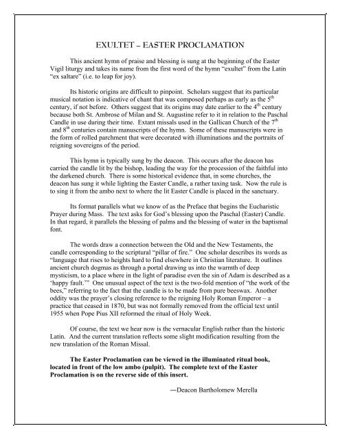 Easter Exultet - Cathedral of St. Matthew the Apostle