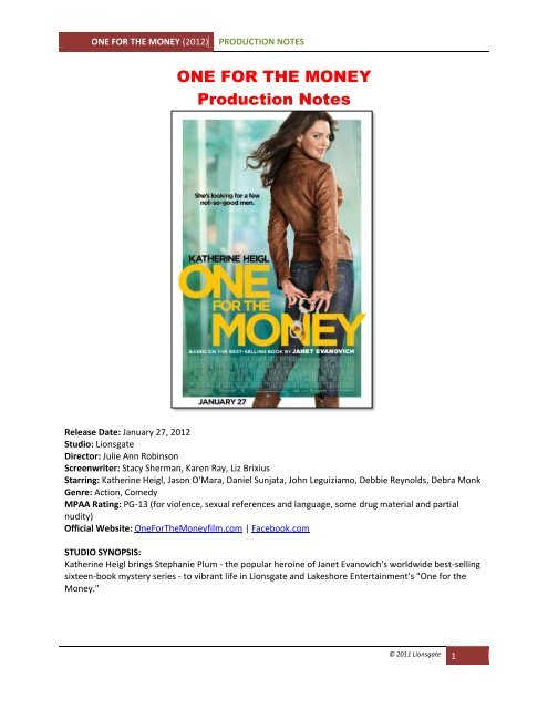 Production Notes PDF - Visual Hollywood