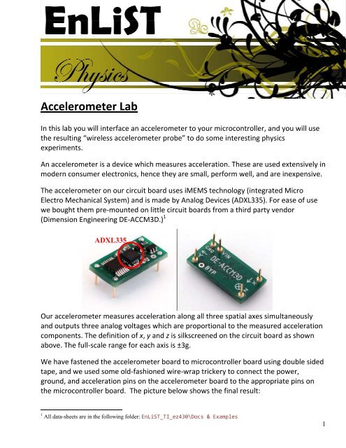 Accelerometer Lab - UIUC TWiki