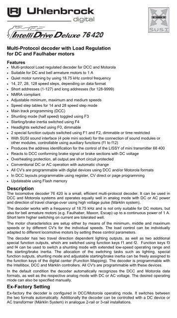 Multi-Protocol decoder with Load Regulation for DC ... - Uhlenbrock
