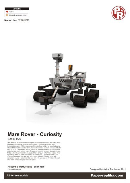 Curiosity Rover Papercraft Cut Out