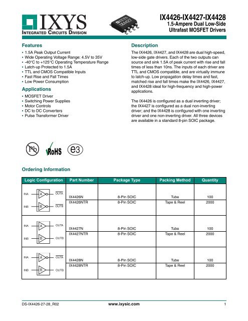 Pb IX4426-IX4427-IX4428 - IXYS Integrated Circuits Division Home