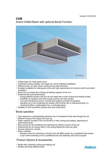 Product data sheet - Halton