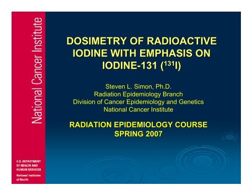 dosimetry of radioactive iodine with emphasis on iodine-131