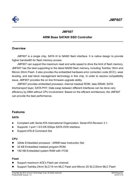 JMF607 - JMicron Technology