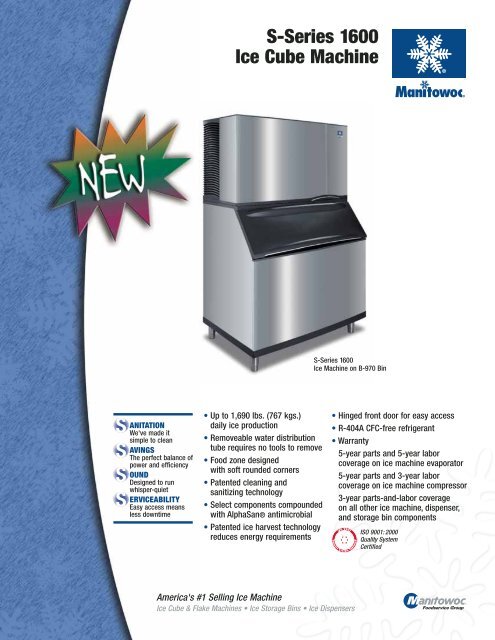S-Series 1600 Ice Cube Machine - JES Restaurant Equipment S-Series 1600 Ice Cube Machine - JES Restaurant Equipment