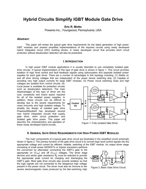 Hybrid Circuits Simplify IGBT Module Gate Drive - Powerex