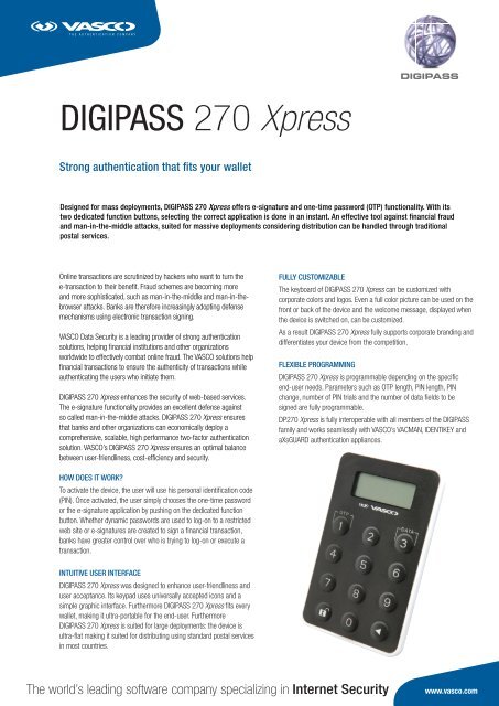 DIGIPASS 270 Xpress