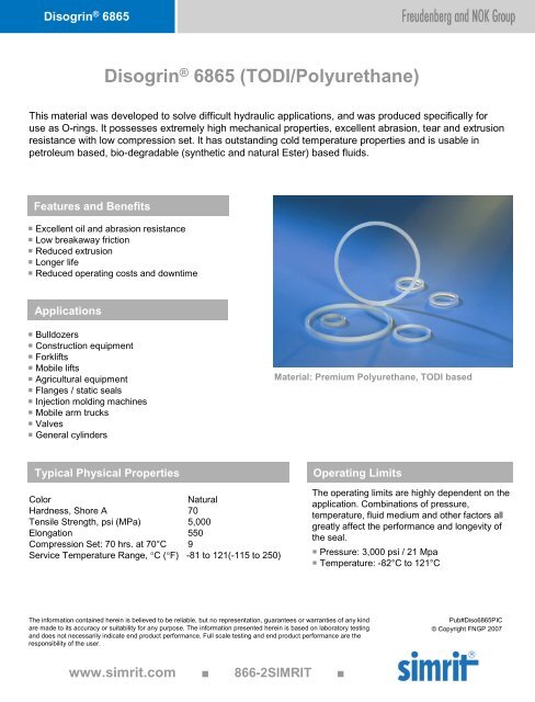 DisogrinÂ® 6865 (TODI/Polyurethane) - Simrit
