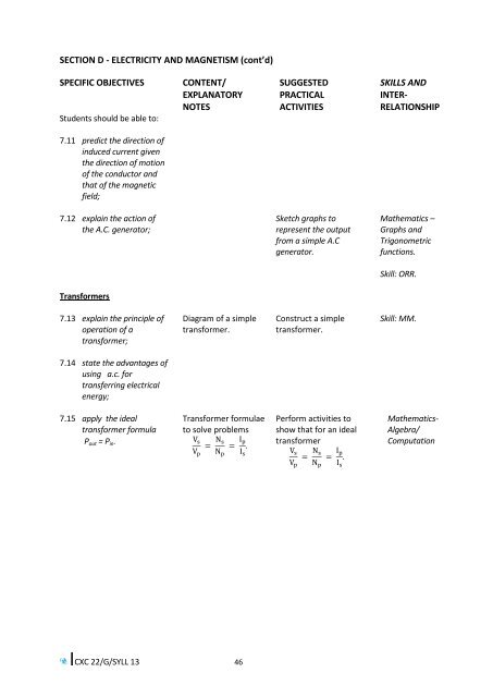 SECTION D - ELECTRICITY A