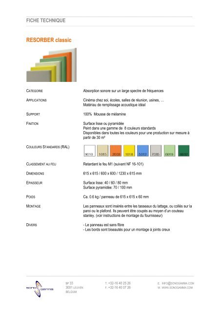 RESORBER classic - Sonogamma